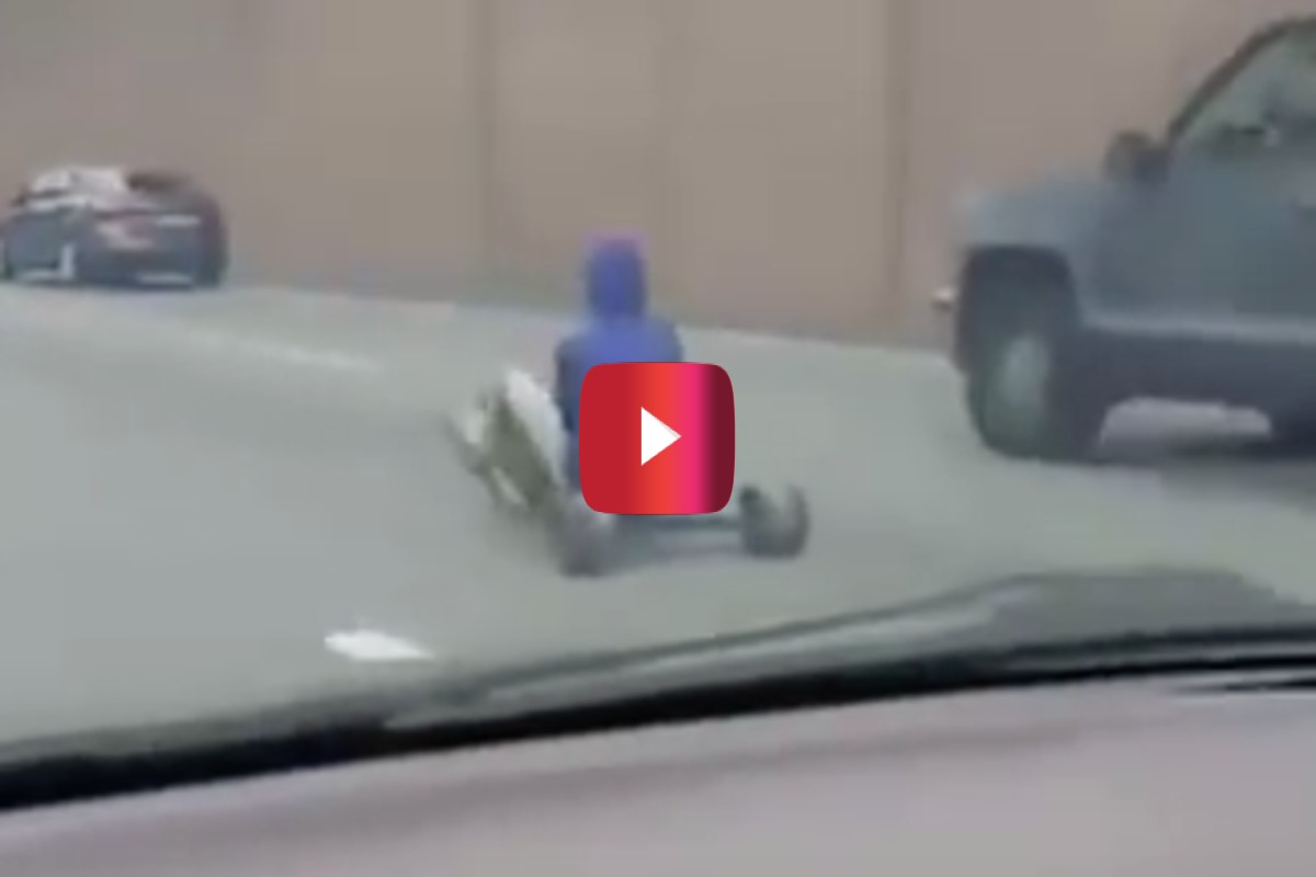 Man Rides Big Wheel on Philadelphia Highway - alt_driver