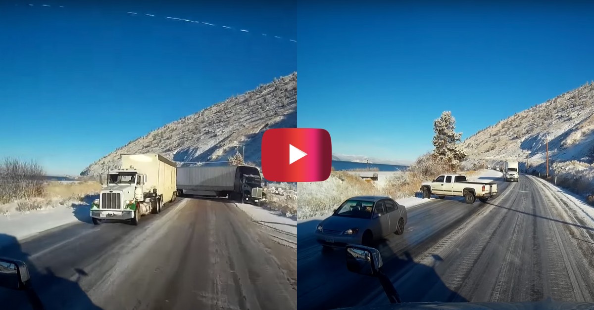 Trucker Dodges Several Icy Accidents on Oregon Highway - alt_driver