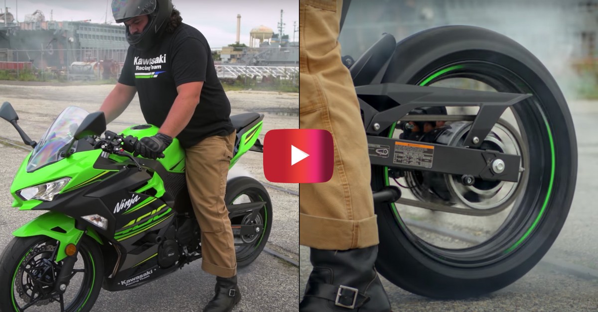 Biker Shows How to Do a Burnout - alt_driver