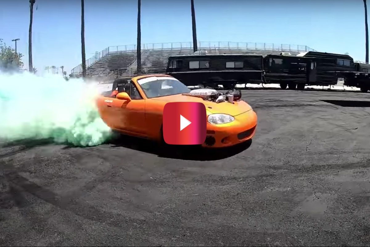 Mazda Miata With 700-HP Hellcat Engine Rips Sweet 6th Gear Burnouts ...